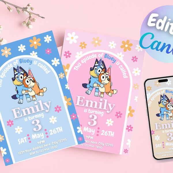 Personalized Bluey Birthday Card - Etsy