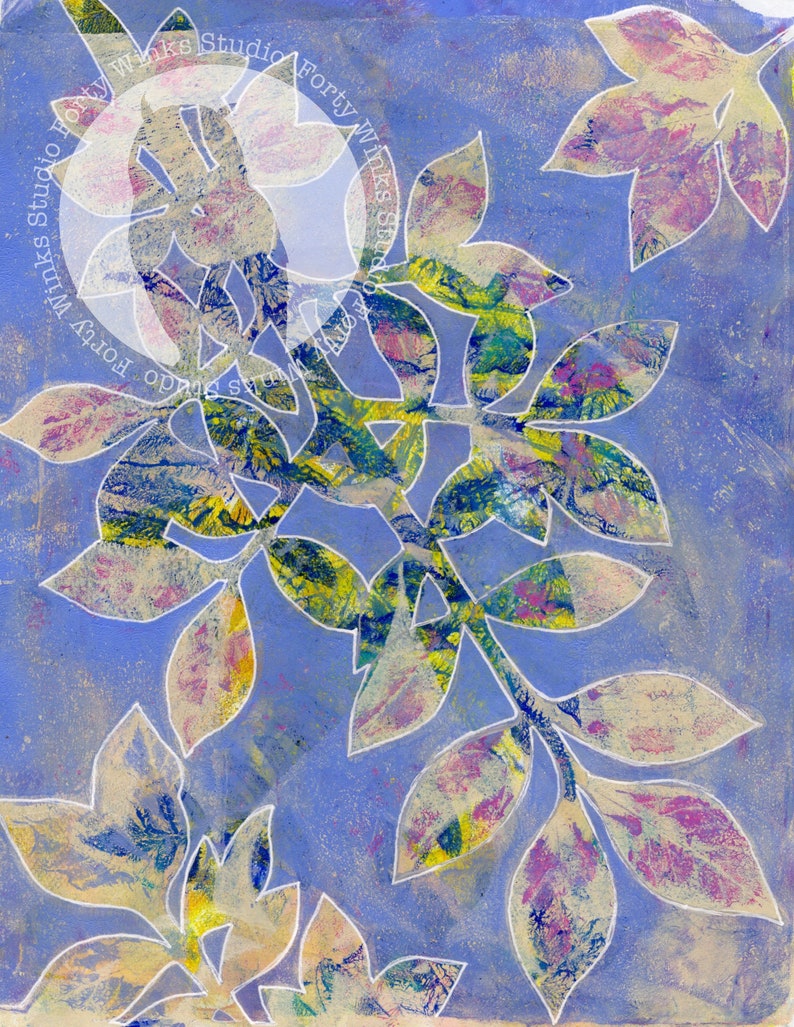 16 Digital Botanical Gelli Prints Journal Backgrounds Collage Papers - Etsy
