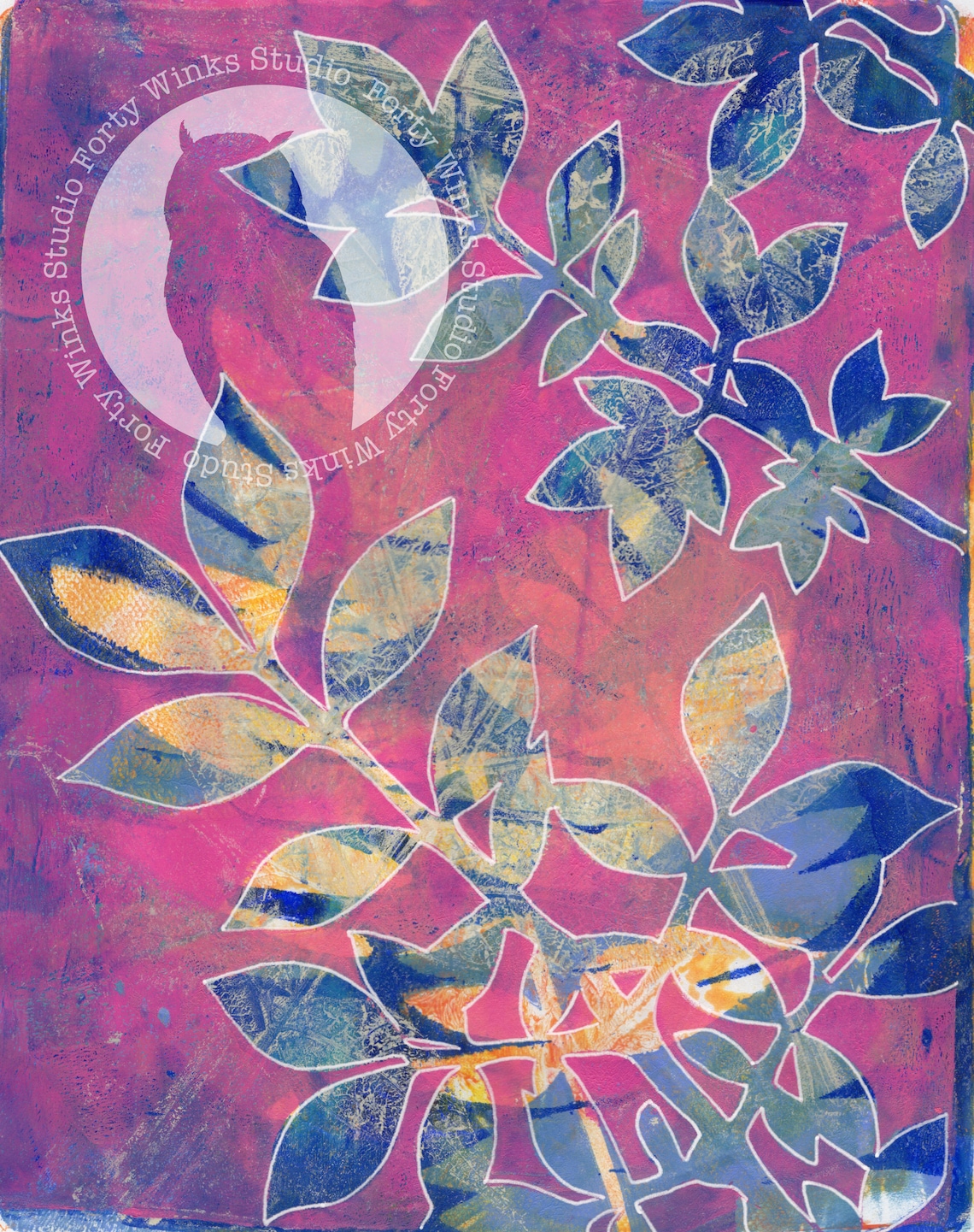 16 Digital Botanical Gelli Prints Journal Backgrounds Collage Papers - Etsy