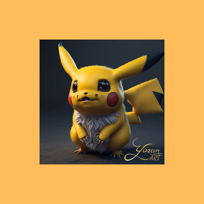 Realistic Pikachu PNG Image High-quality Print-ready Digital - Etsy