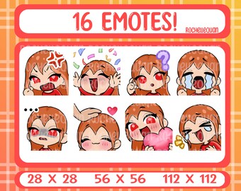 Kawaii Chibi Red Black Emotes for Streaming/twitch Discord - Etsy
