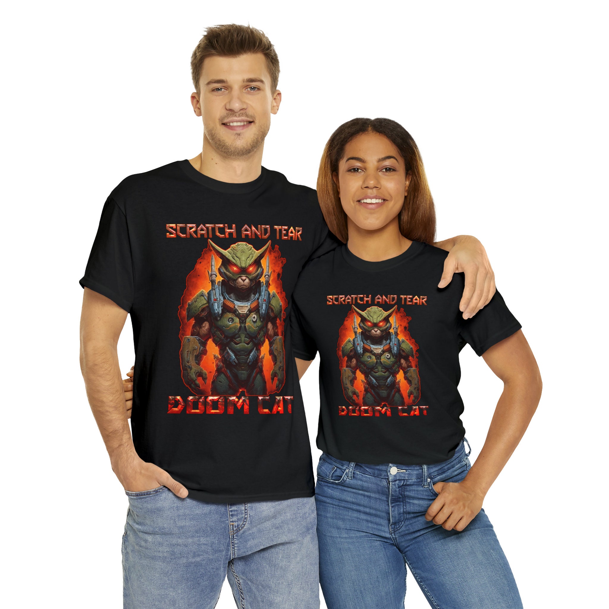 Doom Cat Tee, Rip and Tear Shirt, Scratch and Tear Shirt, Doom Shirt ...