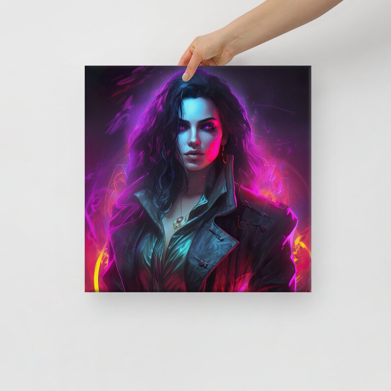 Neon Yennefer Canvas, Witcher Canvas, Cyberpunk Canvas, the Witcher ...