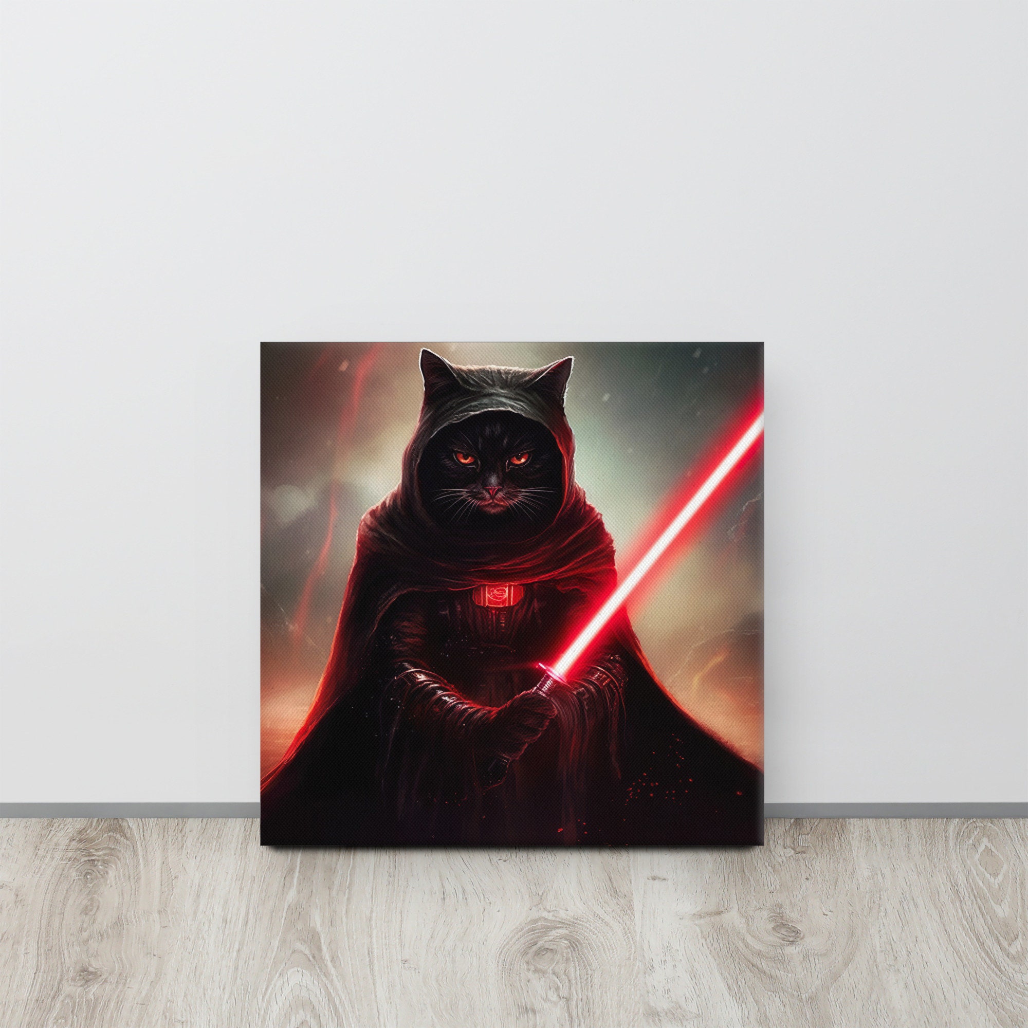 Darth Cat Canvas, Cat Sith Lord Canvas, Star Wars Cat Canvas, Cat Lightsaber Canvas, Cat Canvas ...