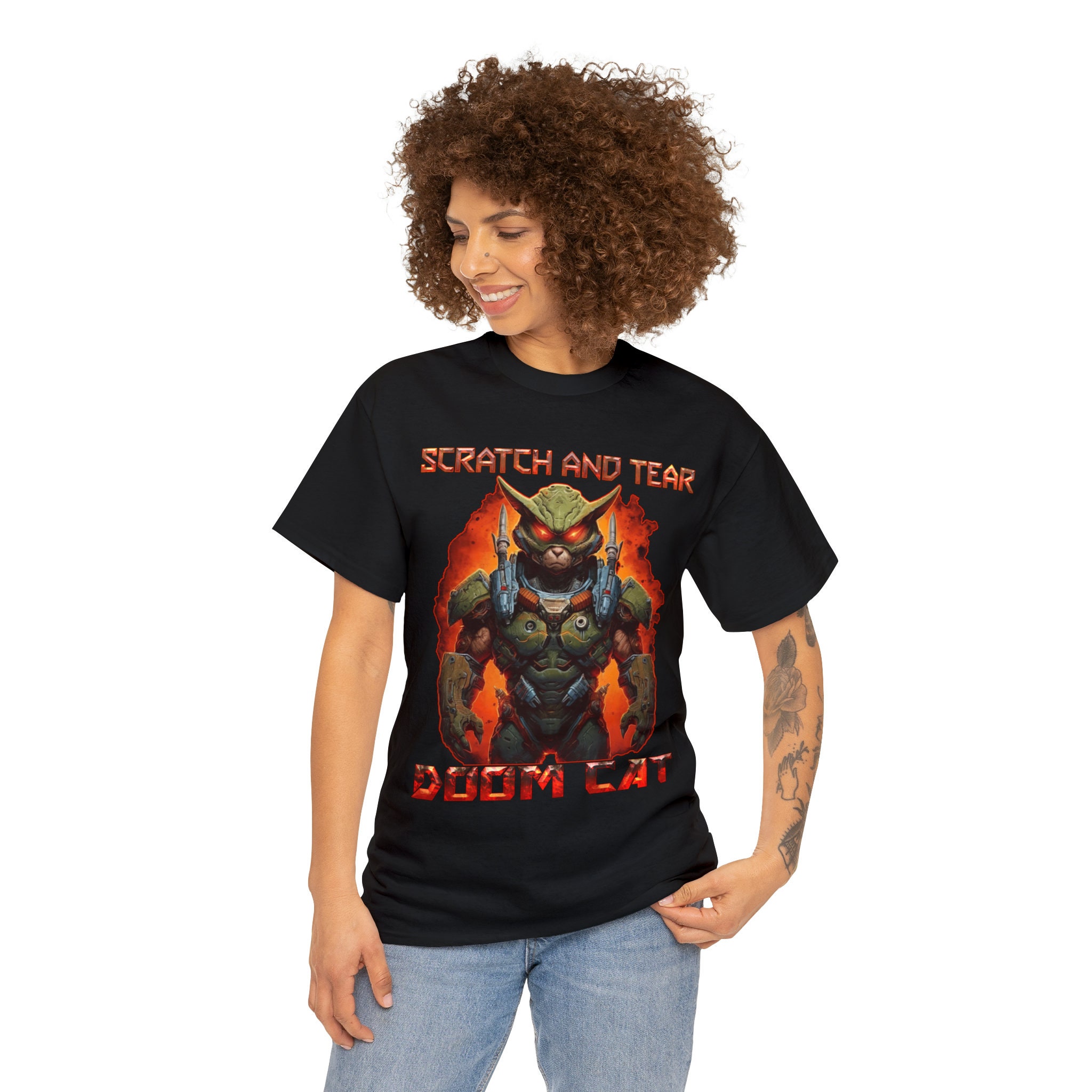Doom Cat Tee, Rip and Tear Shirt, Scratch and Tear Shirt, Doom Shirt ...