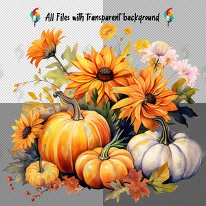 24 Watercolor Pumpkin Clipart Bundle, Fall Clipart, Autumn Graphics ...