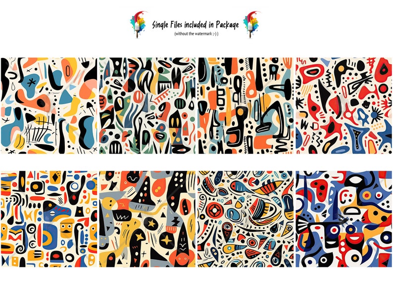 Picasso Digital Paper Bundle, Seamless Patterns in the Style of Pablo ...