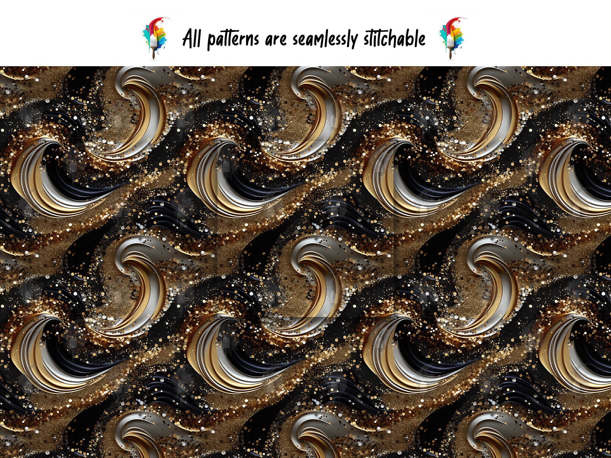 Silver & Gold Glitter Digital Paper Seamless Glitter Pattern - Etsy