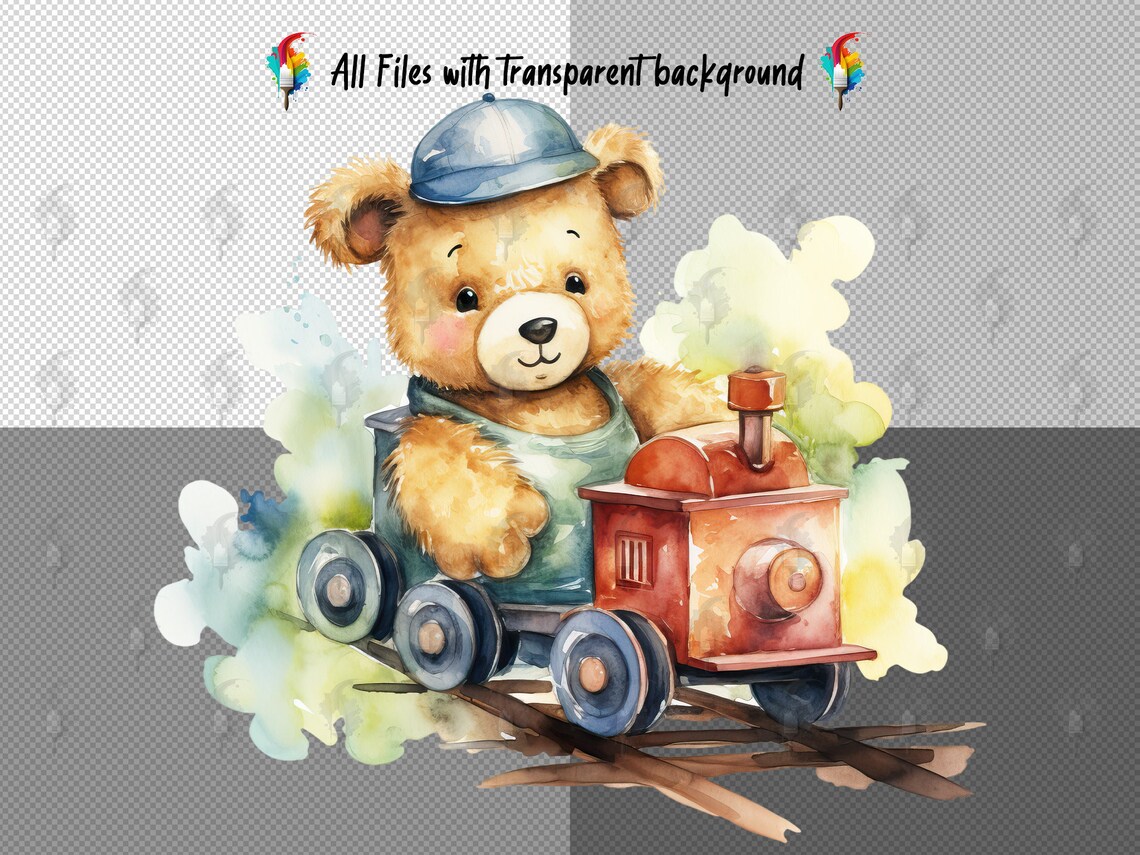 Watercolor Teddy Bear Clipart Bundle, Baby Clipart, Baby Shower ...