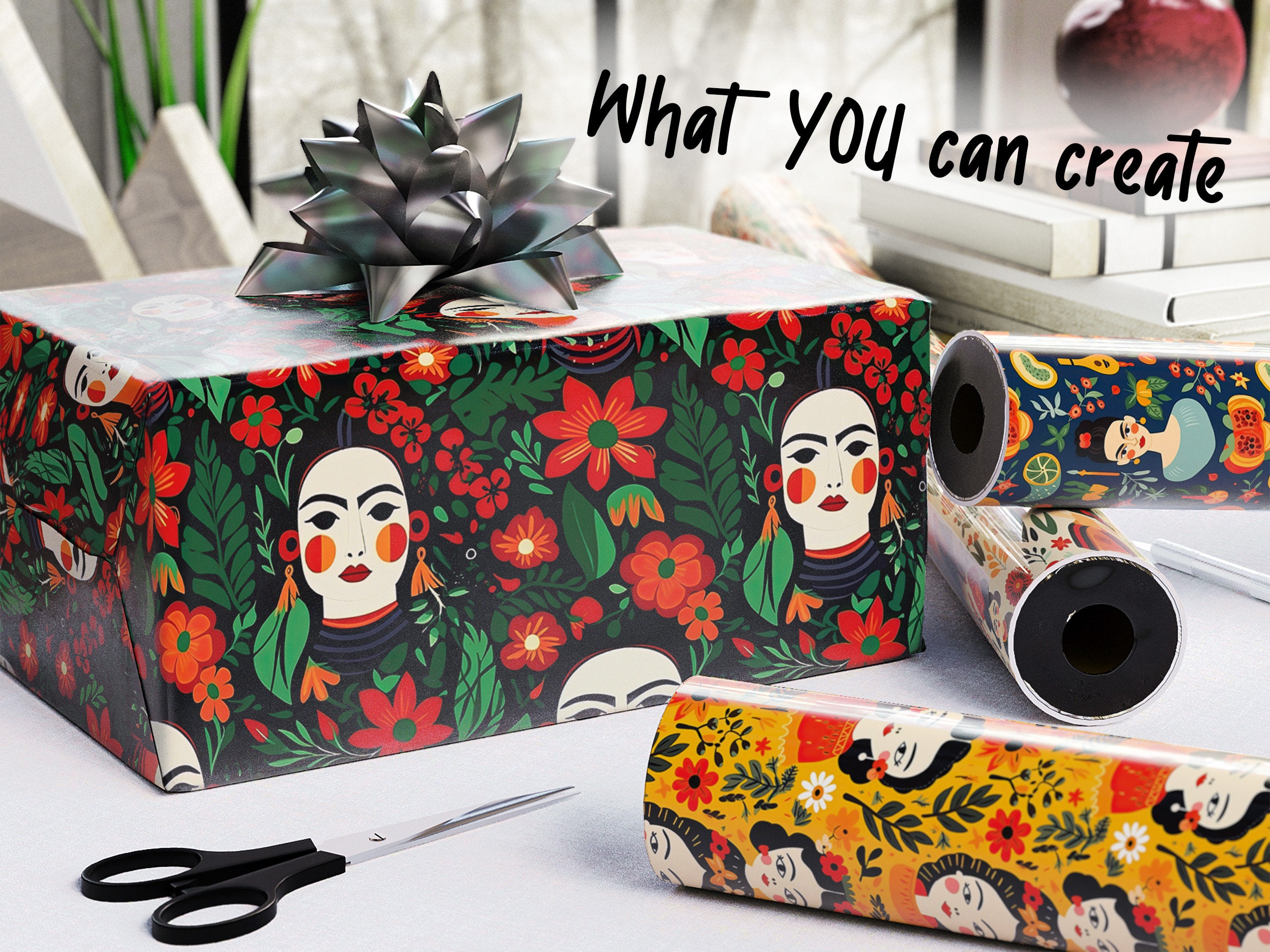 Frida Kahlo Digital Paper Bundle, Seamless Patterns in the Style of ...