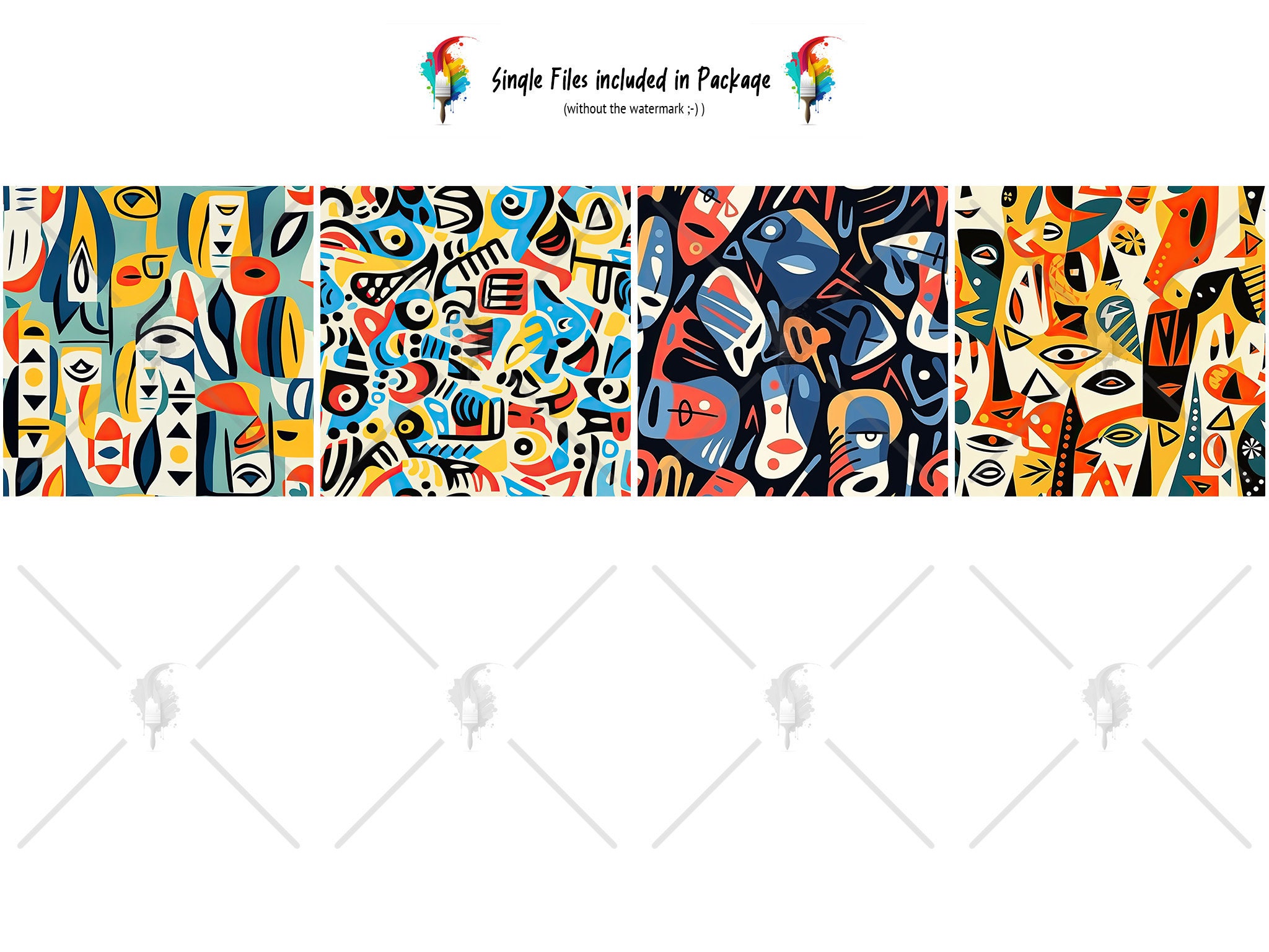 Picasso Digital Paper Bundle, Seamless Patterns in the Style of Pablo ...