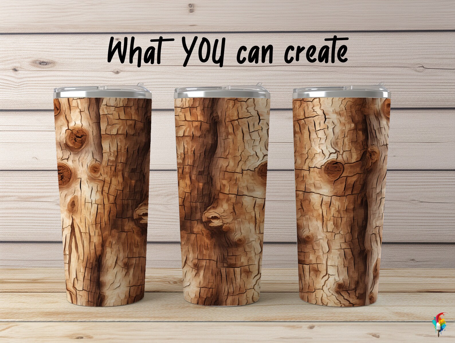 Seamless Tree Bark Textures Bundle, Natural Wood Texture Digital Paper ...