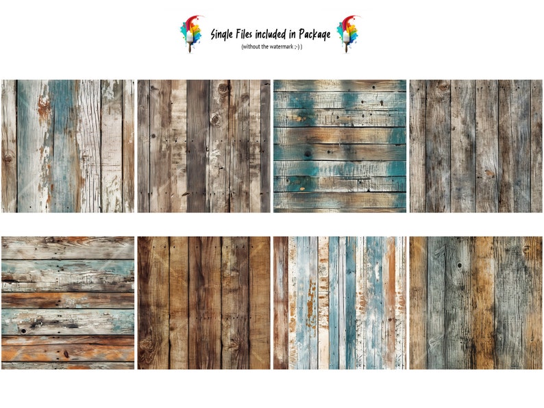 22 Seamless Weathered Wood Textures - Digital Backdrop Bundle - Digital ...