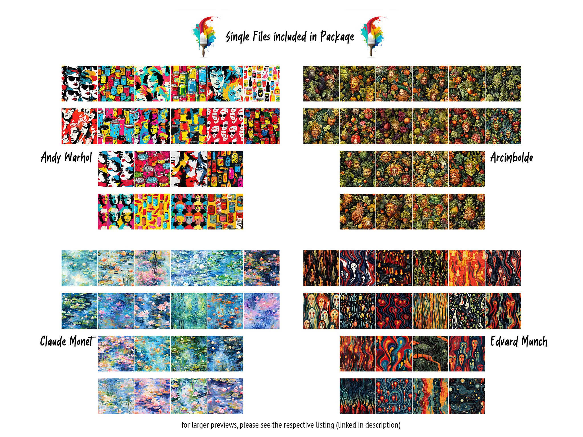 Masters of Art Mega Bundle 440 Seamless Patterns in the Style - Etsy