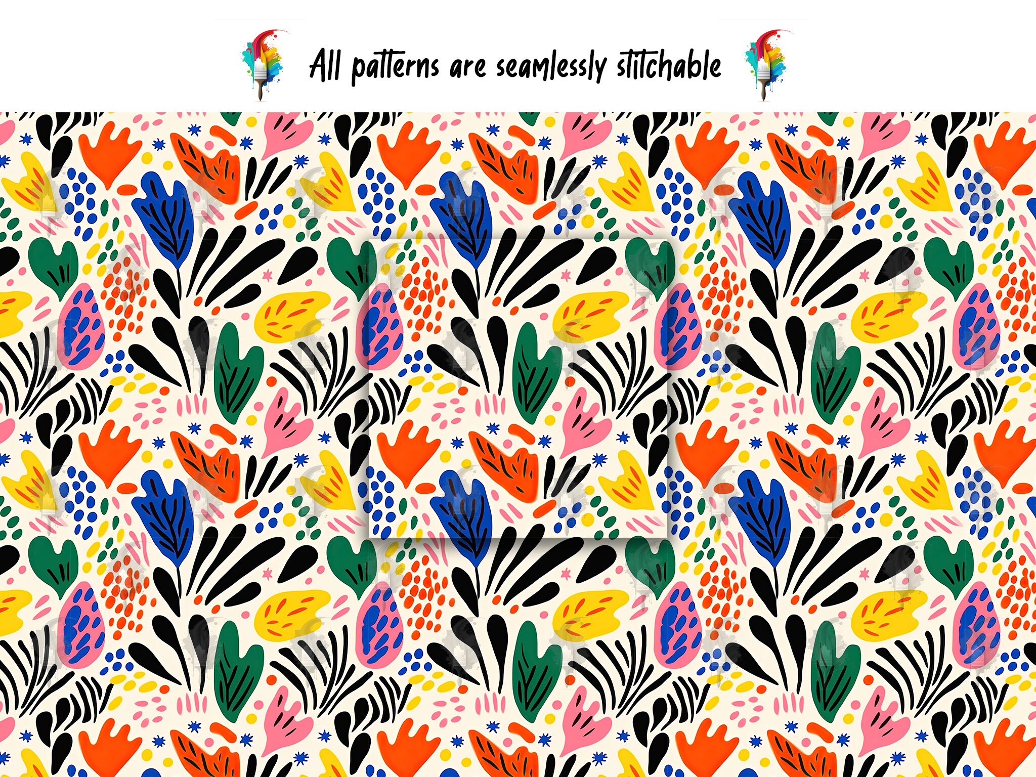 Matisse Digital Paper Bundle, Seamless Patterns in the Style of Henri ...