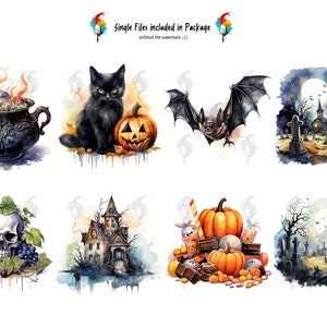 Halloween Horror Clipart Bundle, Spooky PNG Bundle, Skulls, Pumpkins ...