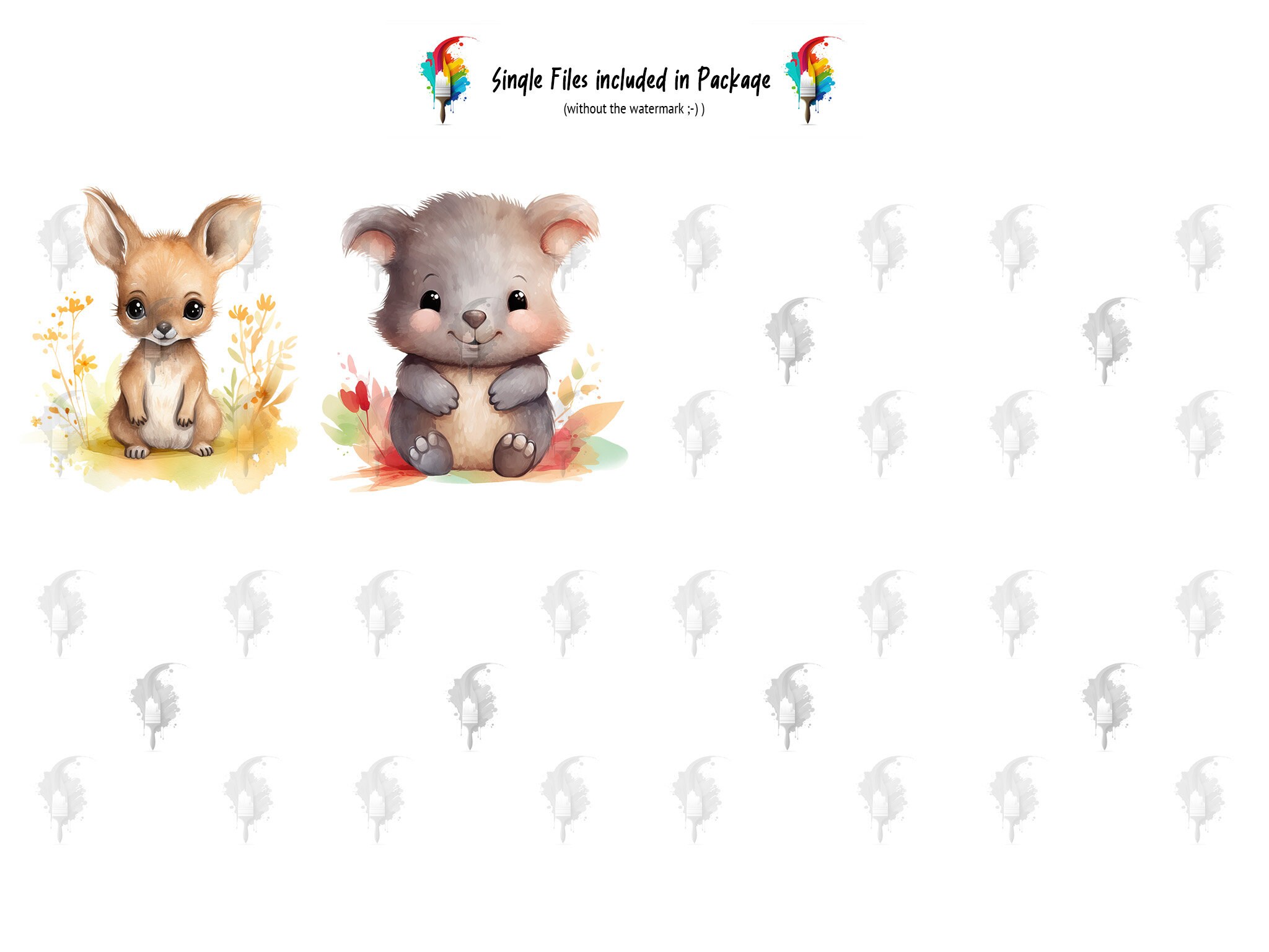 26 Baby Animals of Australia Clipart Bundle, Cute Animals Clipart, Baby ...