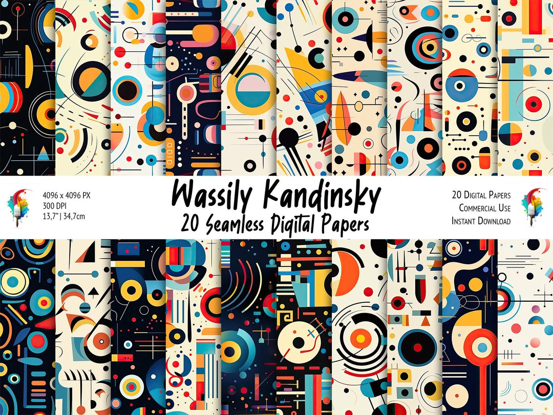 Kandinsky Digital Paper Bundle, Seamless Patterns in the Style of ...