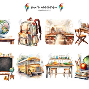 22 Back to School Cliparts Bundle, Teacher Graphics, School Graphics ...