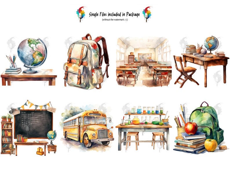 22 Back to School Cliparts Bundle Teacher Graphics School - Etsy