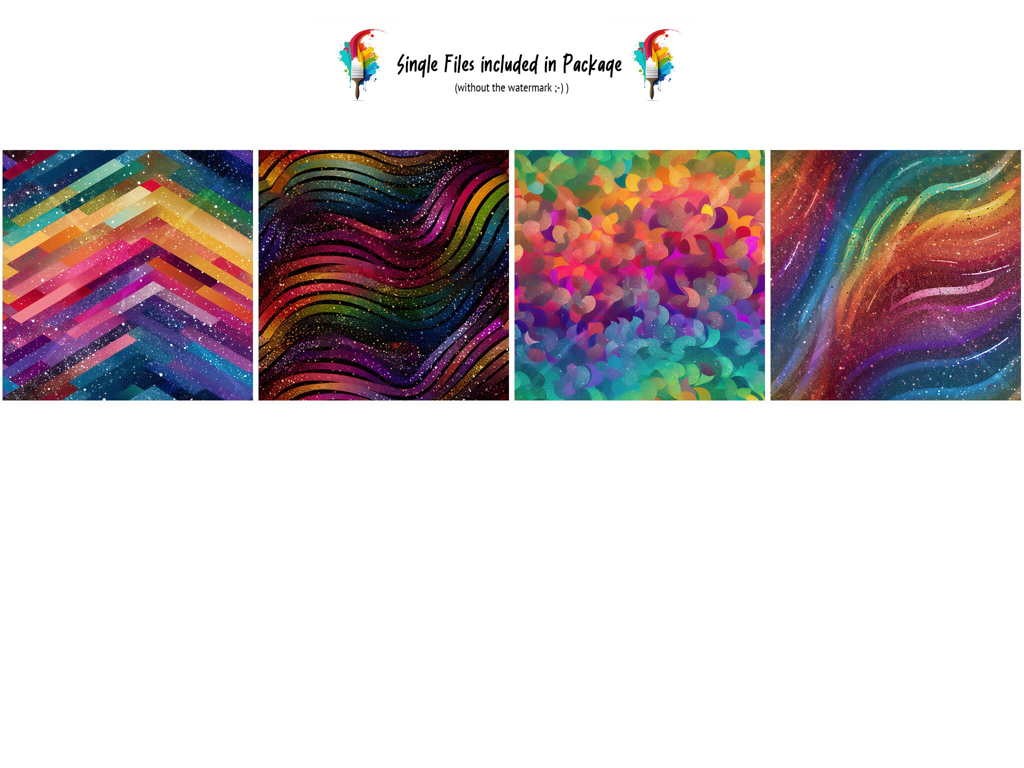 20 Rainbow Glitter Seamless Digital Papers, Rainbow Sparkle Paper ...