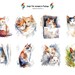 Whimsical Cats 30 Watercolor Cat Cliparts Bundle, Feline Clipart ...