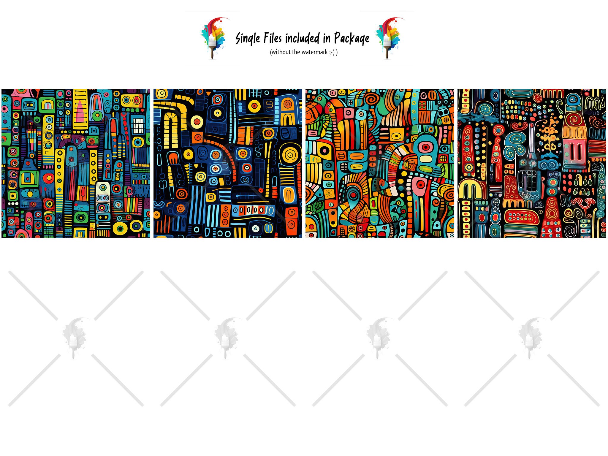 Hundertwasser Digital Paper Bundle, Seamless Patterns in the Style of ...