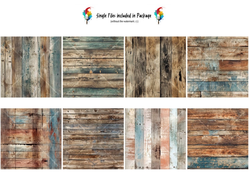 22 Seamless Weathered Wood Textures - Digital Backdrop Bundle - Digital ...