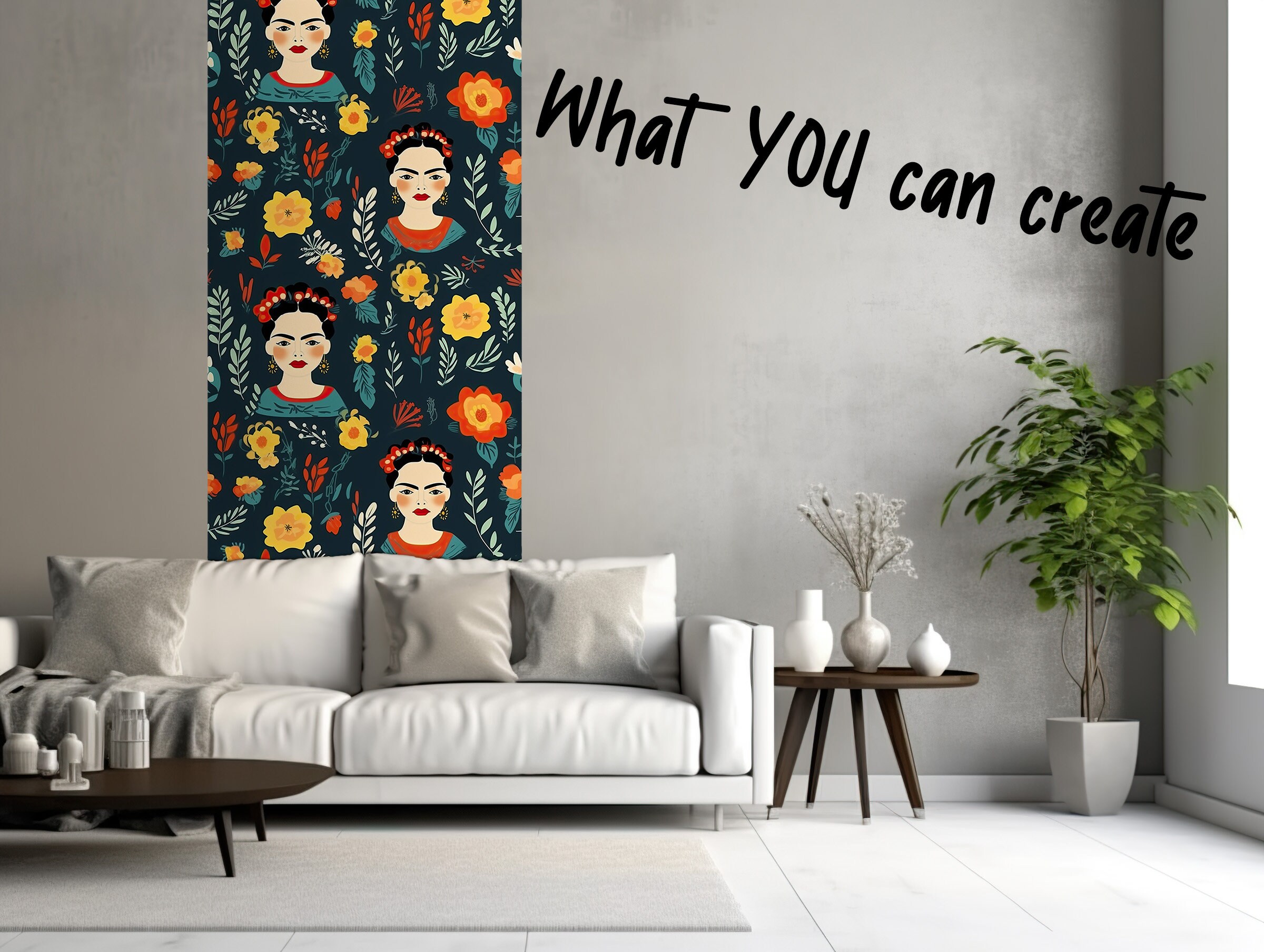 Frida Kahlo Digital Paper Bundle, Seamless Patterns in the Style of ...