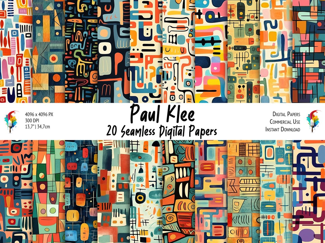 Paul Klee Digital Paper Bundle, Seamless Patterns in the Style of Paul ...