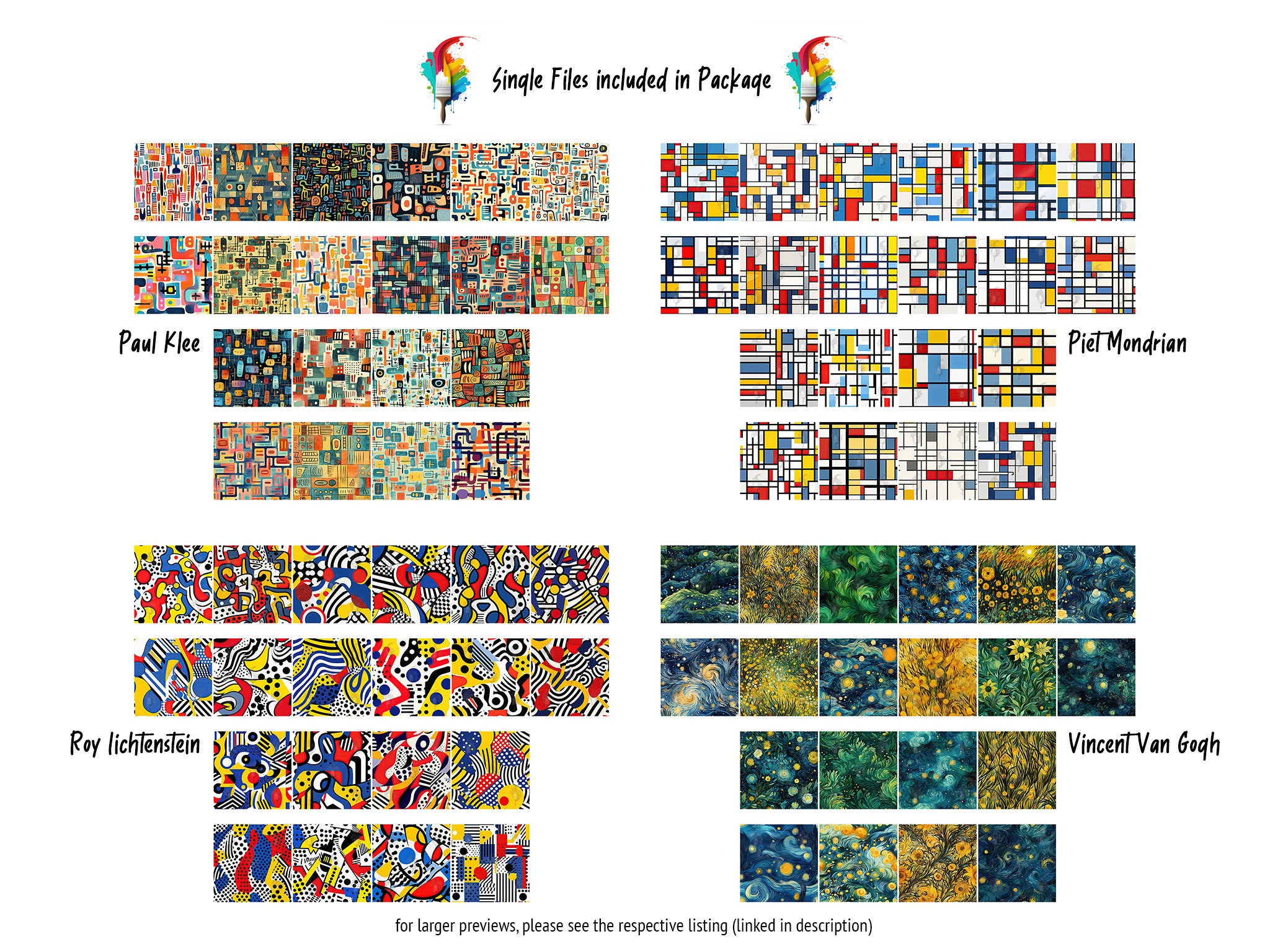 Masters of Art Mega Bundle 440 Seamless Patterns in the Style - Etsy