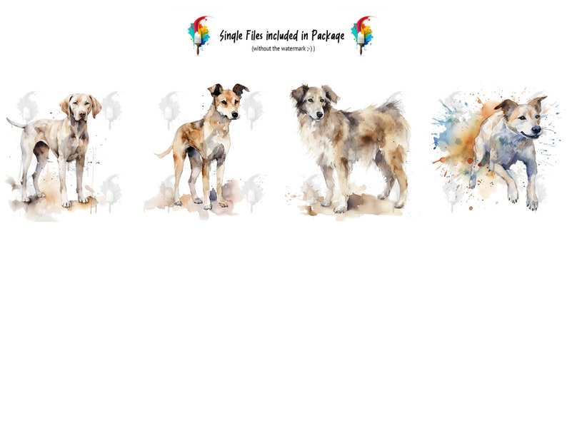 20 Watercolor Dog Cliparts Watercolor Clipart Bundle Dogs - Etsy