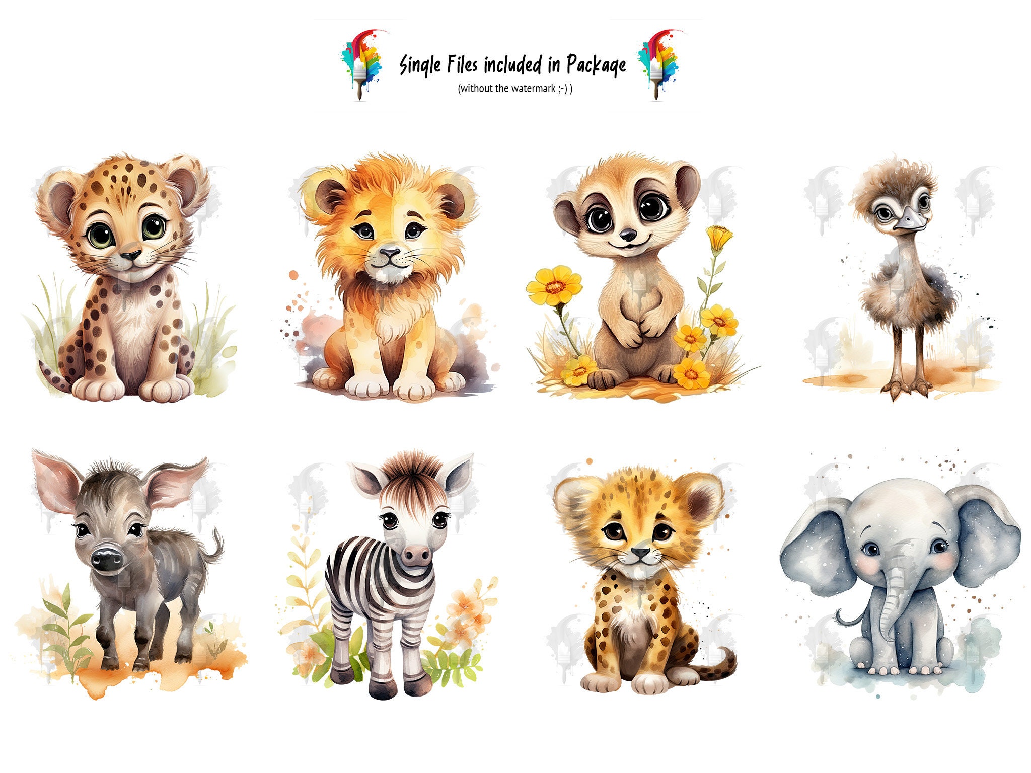 28 Baby Animals of Africa Clipart Bundle Baby Safari Animals - Etsy ...
