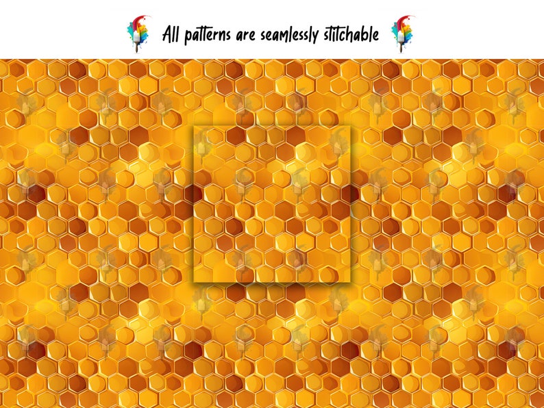 Seamless Honeycomb Pattern Bundle, Honeycomb Digital Paper Pack for ...