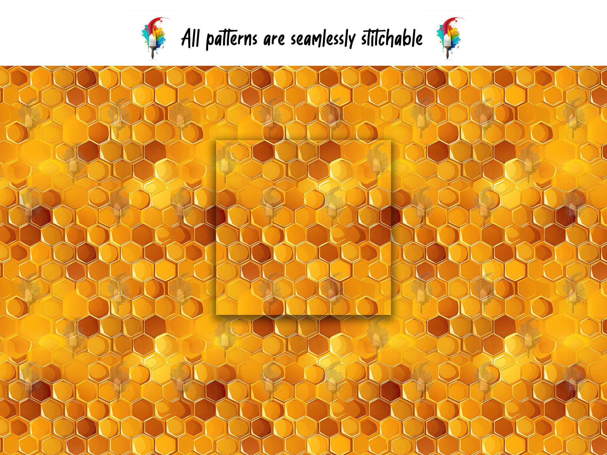 Seamless Honeycomb Pattern Bundle, Honeycomb Digital Paper Pack for ...