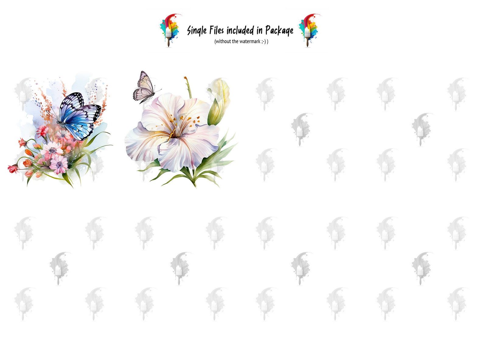 Butterfly Clipart Bundle, Butterflies PNG Bundle, Floral Clipart ...