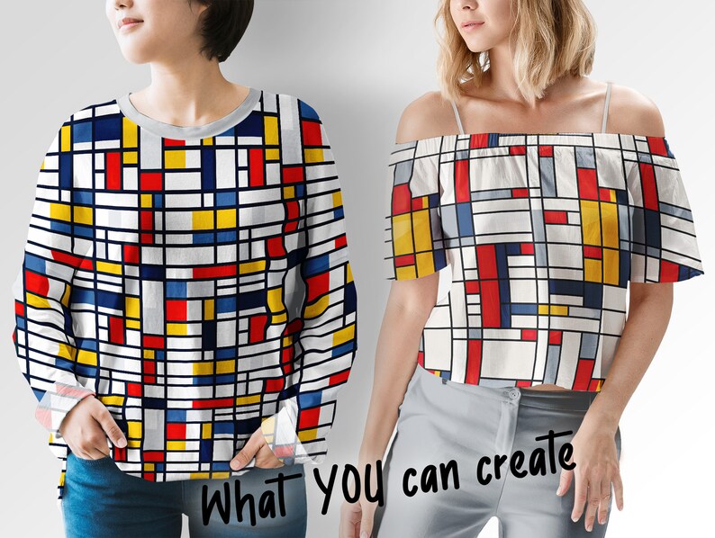 Piet Mondrian Digital Paper Bundle, Seamless Patterns in the Style of Piet Mondrian for ...