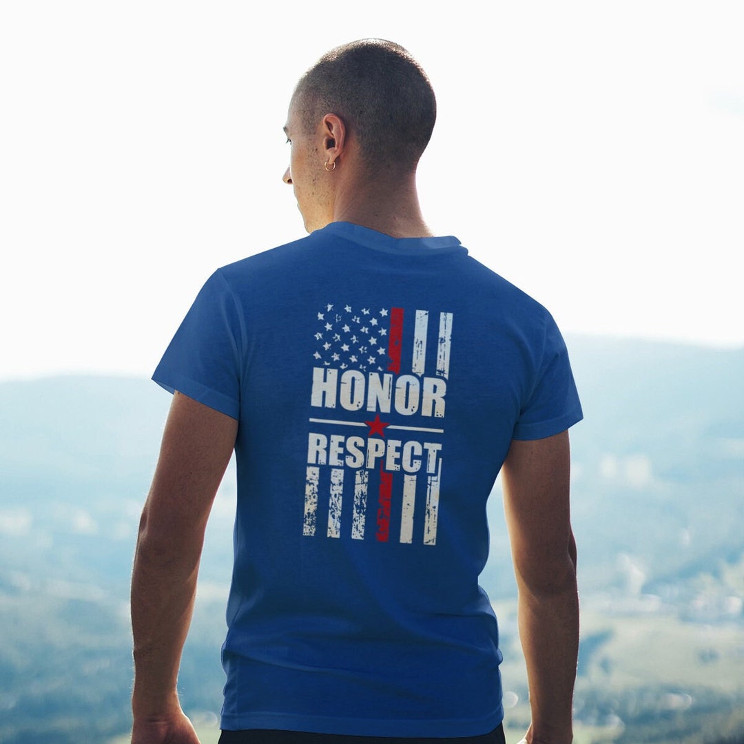 Honor Respect Red Line Flag - Etsy