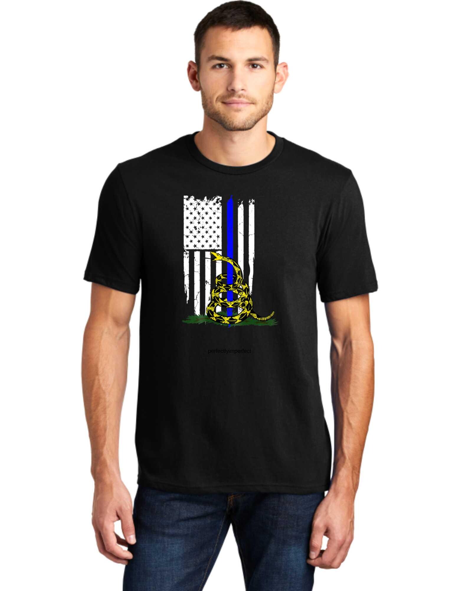 Don't Tread on Me Blue Line Flag - Etsy