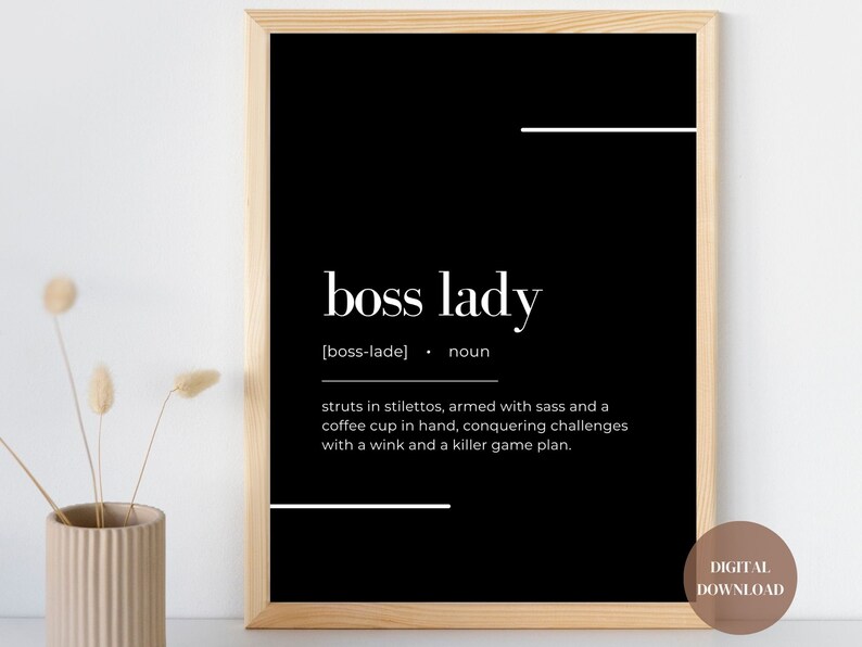 Boss Lady Printable Definition Print Premium Quality Wall - Etsy