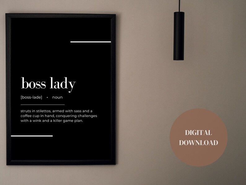 Boss Lady Printable Definition Print Premium Quality Wall - Etsy