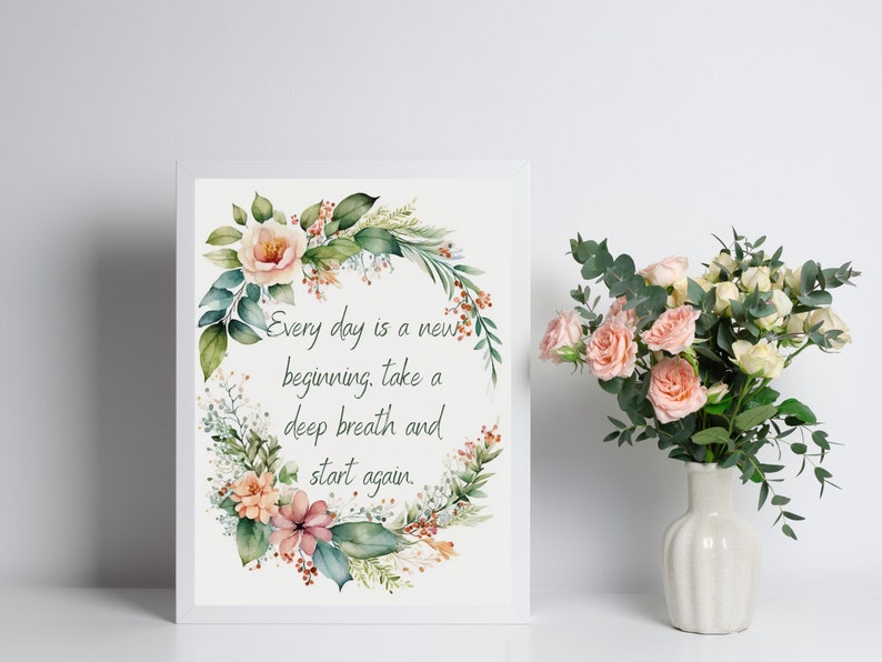 Inspirational Quote, Everyday is A New Day, Wall Decor, Living Room ...