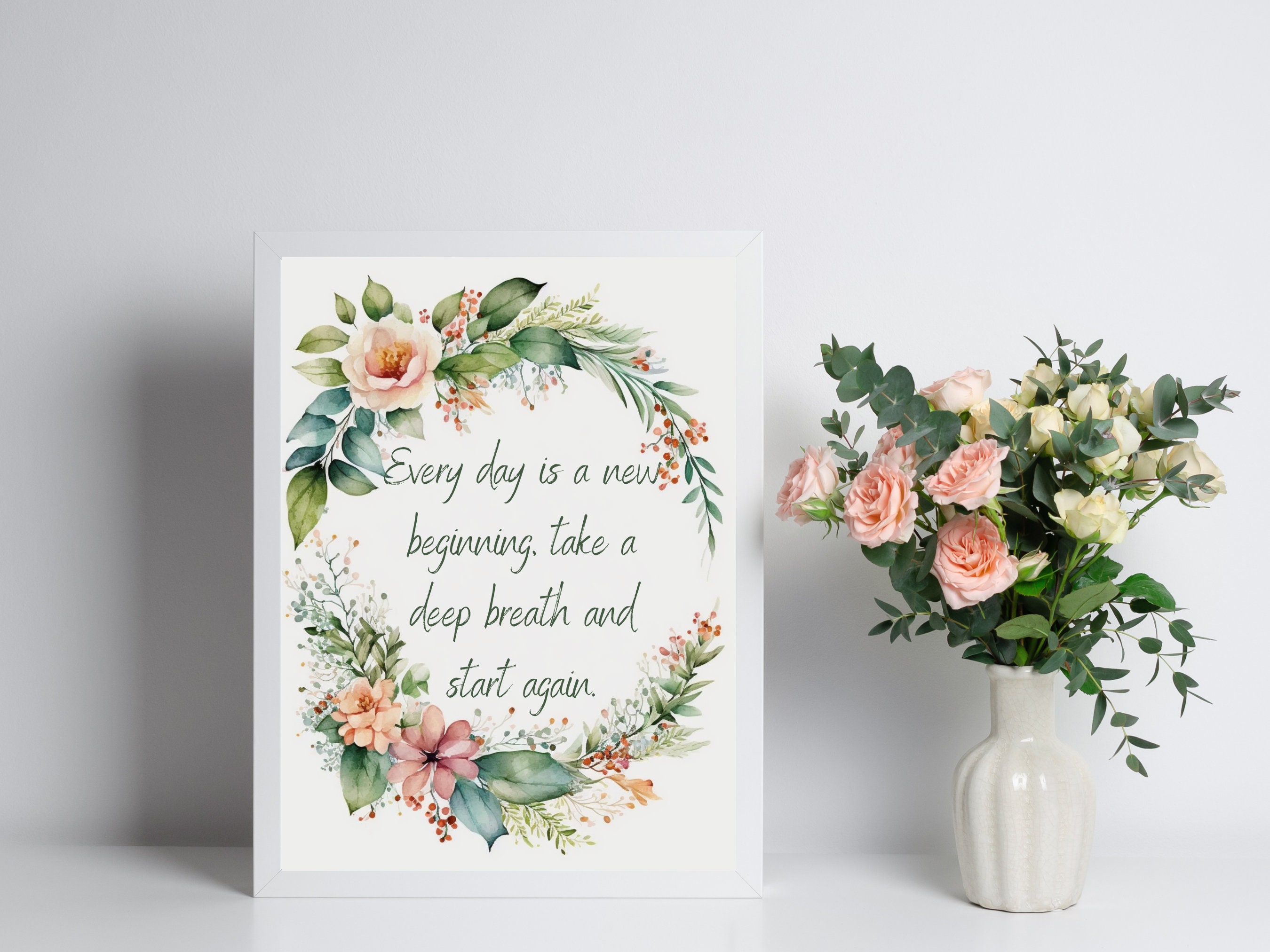 Inspirational Quote, Everyday is A New Day, Wall Decor, Living Room ...