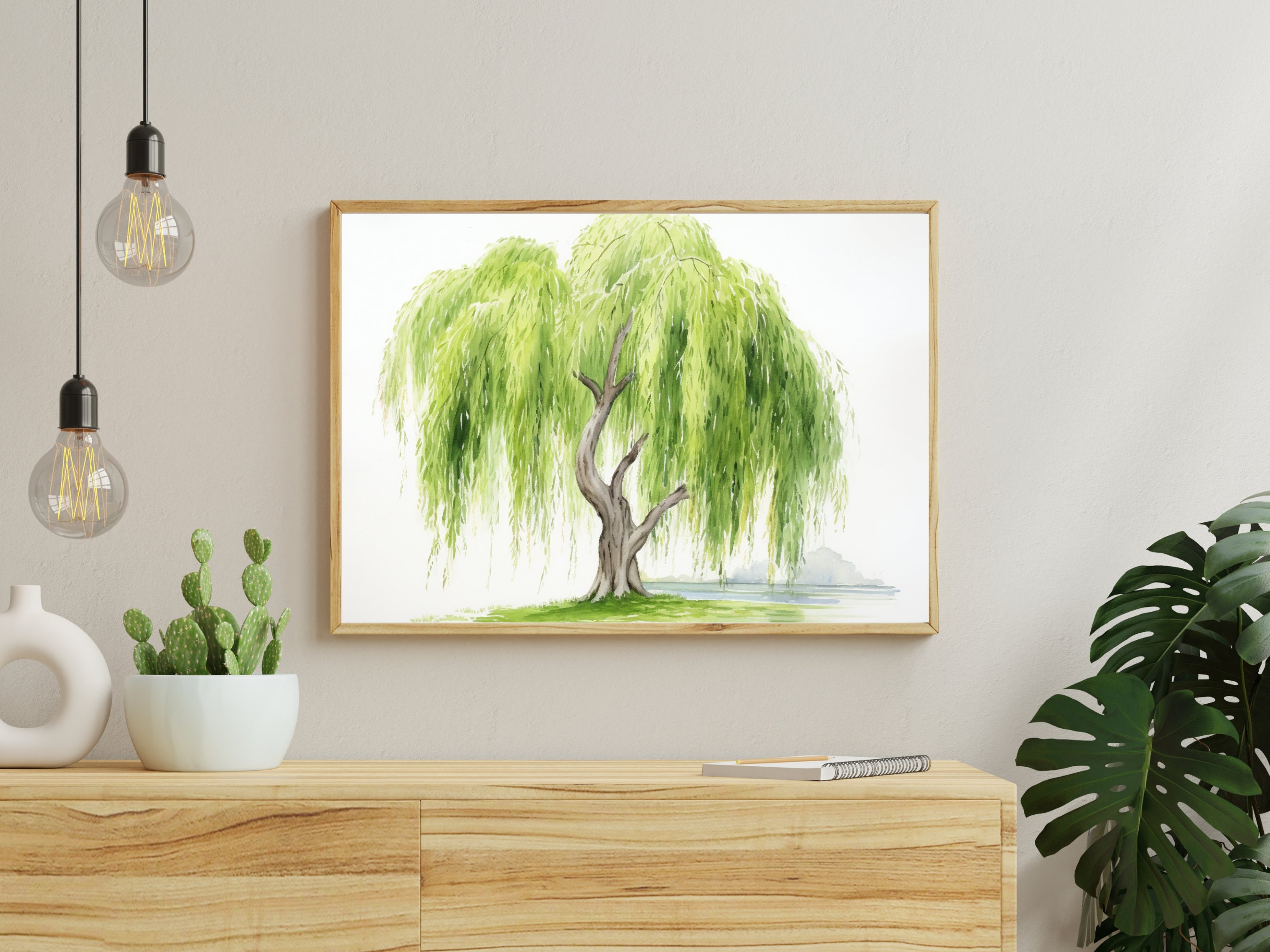 Willow Tree, Watercolor Art, Weeping Willow Tree, Botanical Art ...