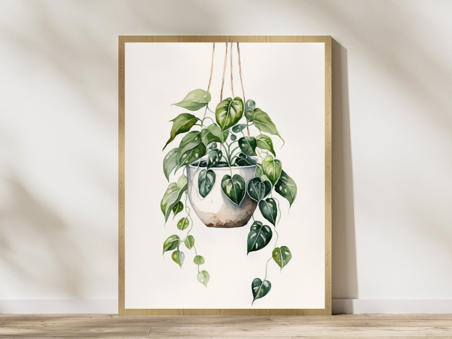 Botanical Print Set, Houseplant Painting, Living Room Decor, Digital ...