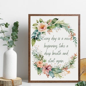 Inspirational Quote, Everyday is A New Day, Wall Decor, Living Room ...
