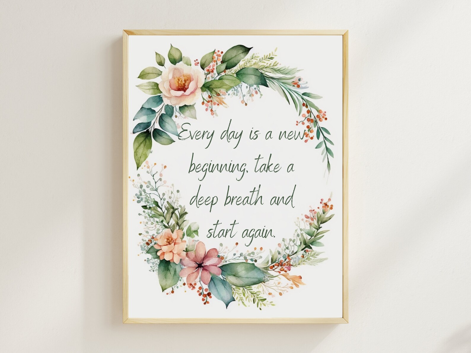 Inspirational Quote, Everyday is A New Day, Wall Decor, Living Room ...