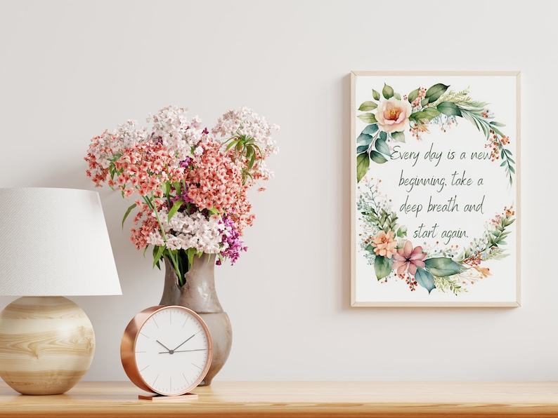 Inspirational Quote, Everyday is A New Day, Wall Decor, Living Room ...