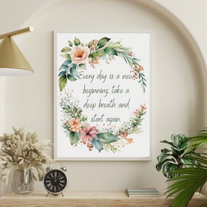 Inspirational Quote, Everyday is A New Day, Wall Decor, Living Room ...