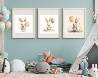 Adorable Rabbit Poster for Nursery Decor | Printable Art for Nursery ...